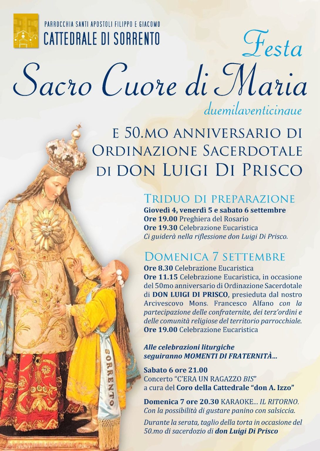 Festa Sacro Cuore di Maria e 50.mo anniversario Ordinazione don Luigi Di Prisco – Arcidiocesi di ...